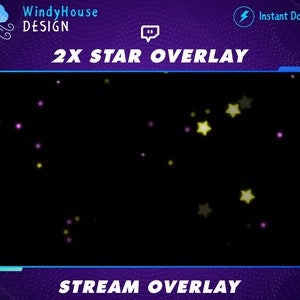2x Animated Cozy Twitch Overlay Star Falling Stream Decoration, Cute ...