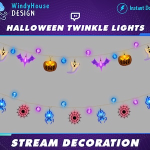 Halloween Twinkle Lights Twitch Stream Decoration, Ghosts, Pumpkins ...
