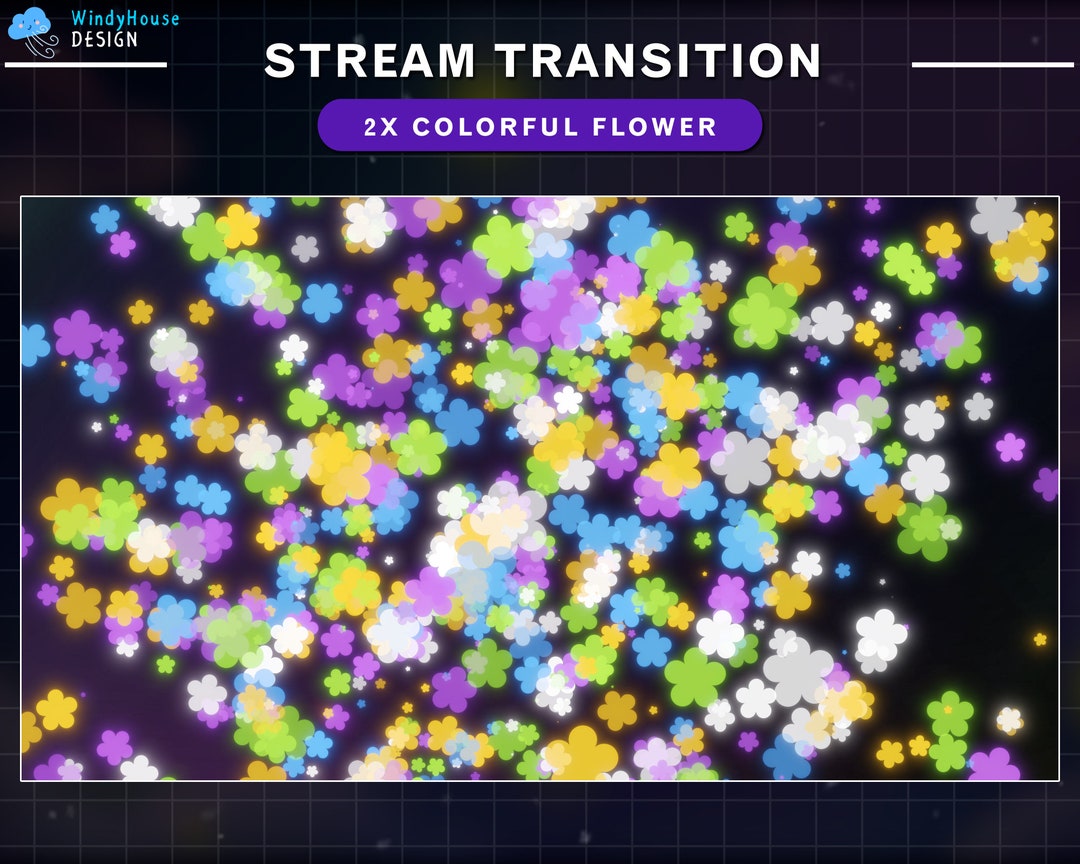 2x Colorful Flower Stream Transition, Flower Transition, Flower Explode ...