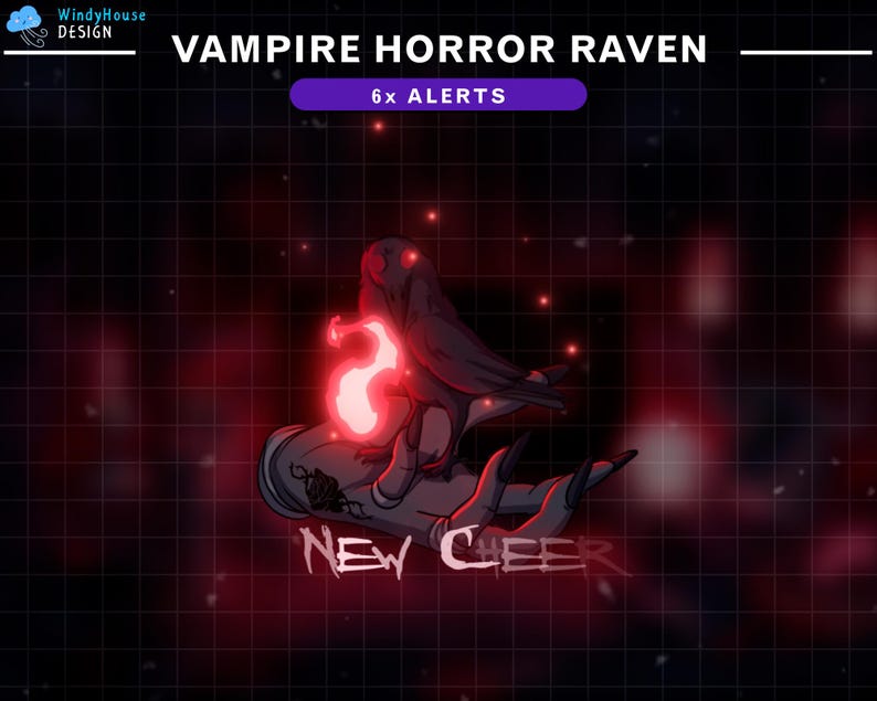 Animated Raven Twitch Alerts With Devil Hand, Vampire Horror Stream ...