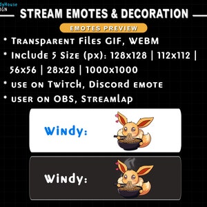Animated Twitch Emote, Stream Decoration Eevee Eating Ramen, Eevee ...
