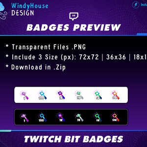 30x Key Twitch Bit Badges / Complete Twitch Bit Badges Set/ Cute Twitch ...