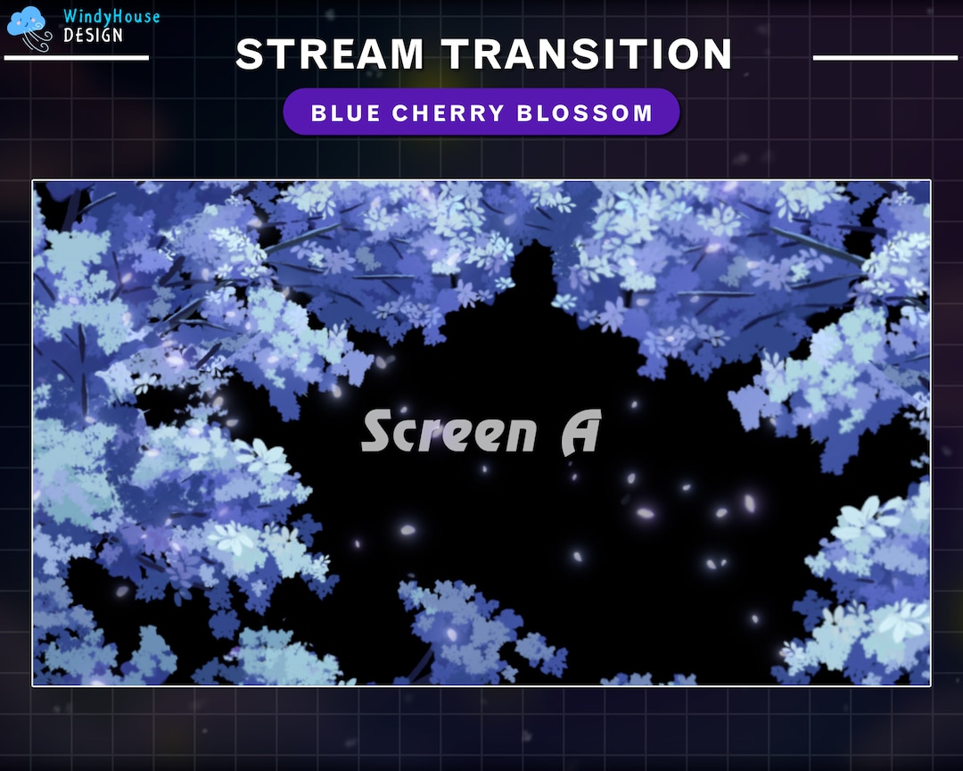 Blue Sakura Stream Transition, Cherry Blossom Transition, Twitch OBS ...