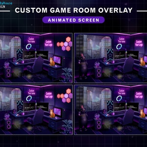 Custom Your Logo, Your Name for Game Room Twitch Overlay, Animated Game ...