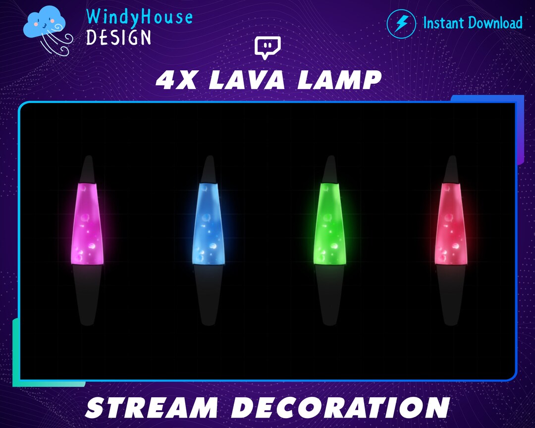 4x Animated Lava Lamps Stream Decoration, Lamp Aesthetic, Cozy Cottage ...