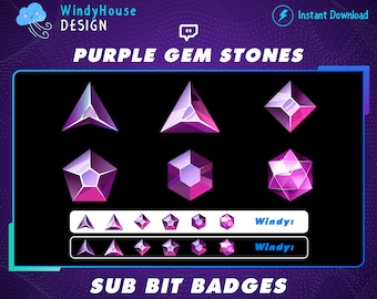 Twitch Sub Bit Badges / Dark Purple Diamond Liquid Badges for - Etsy