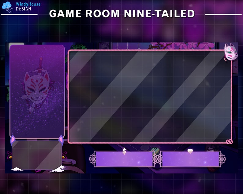 Animated Stream Package Nine-tailed Fox Game Room, Japanese Kitsune ...