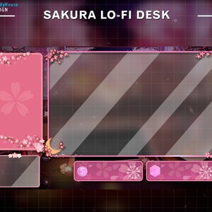 Animated Cherry Blossom Lo-fi Desk Twitch Pack, Aesthetic Kawaii Sakura ...