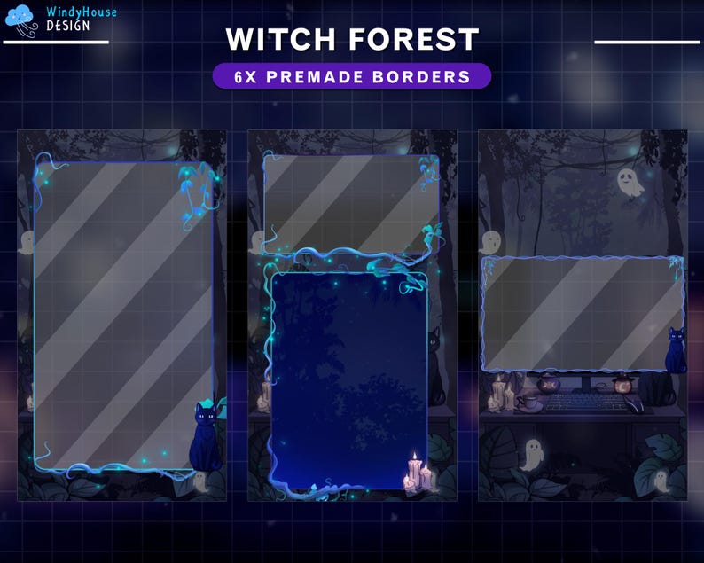 Animated Witch Forest Tiktok Stream Package – Spooky Overlay With ...
