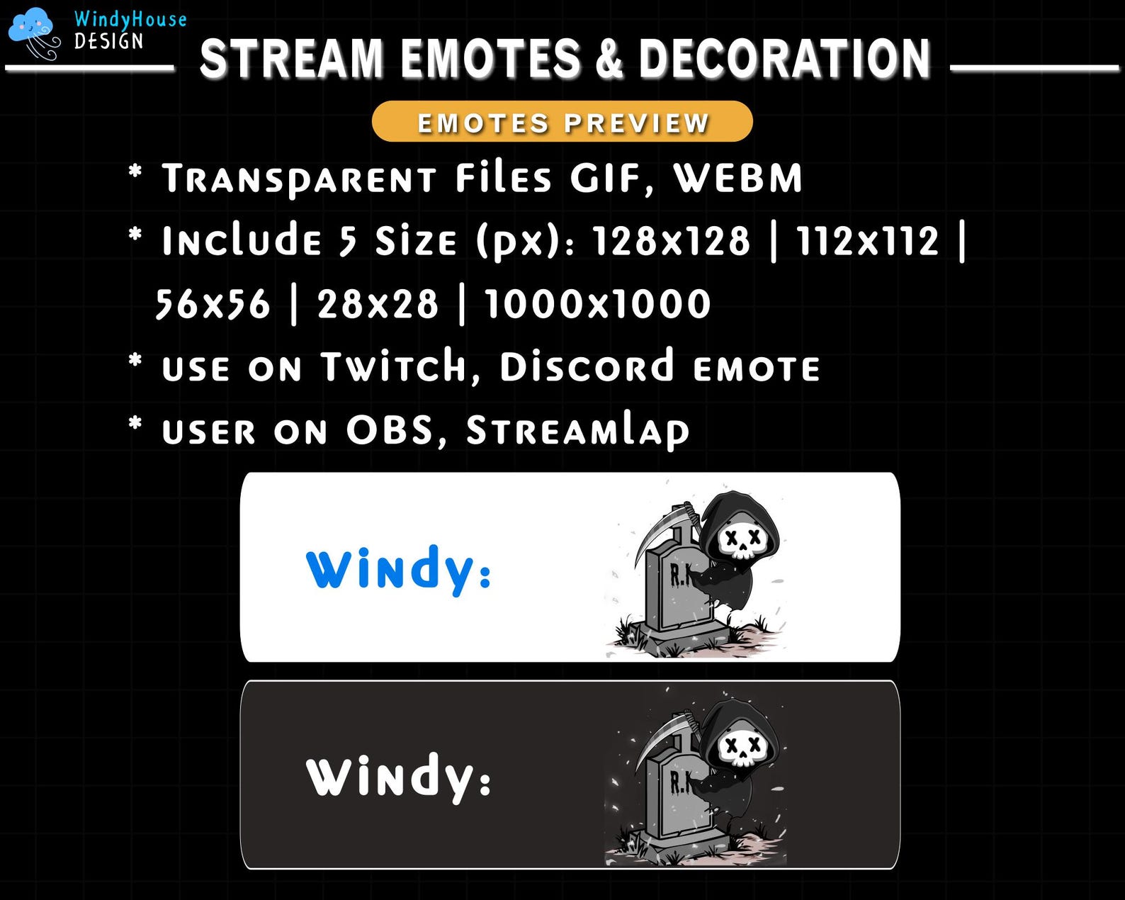 Animated Grim Reaper RIP Twitch Emote, Ghost Stream Emote, Discord ...