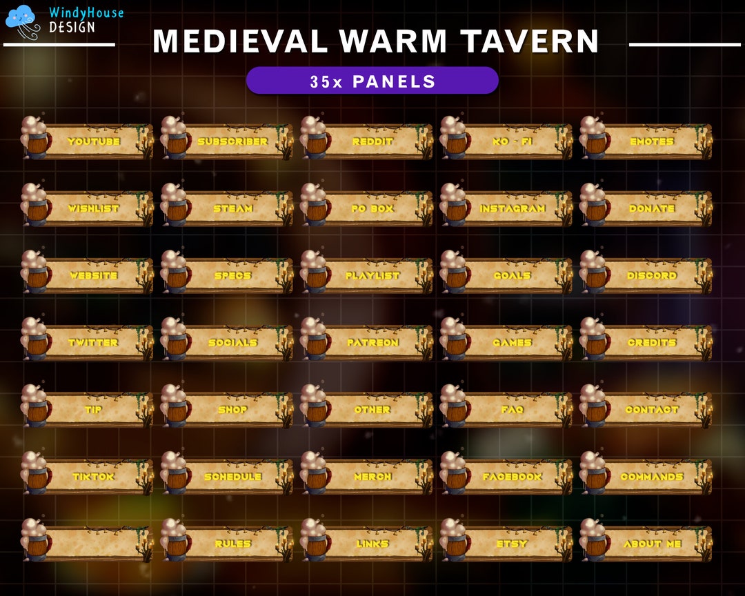 Beer Mugs Twitch Panels, Warm Tavern Stream Panels - Etsy