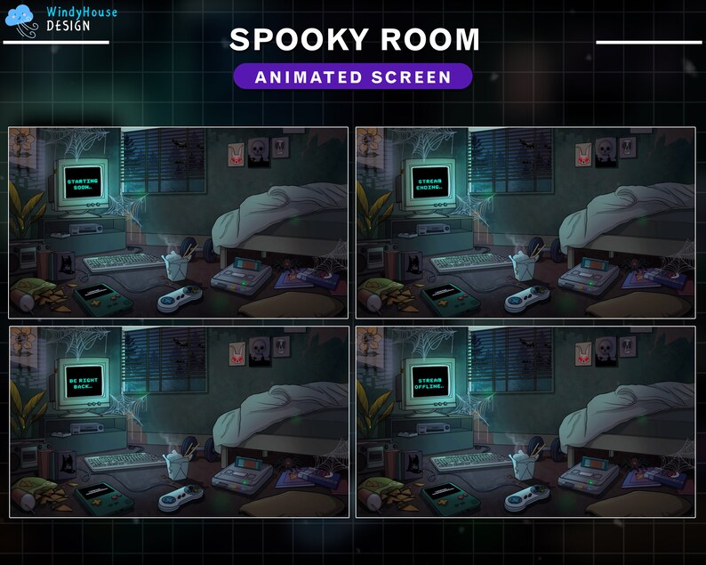 Animated Twitch Screens Spooky Room, Halloween Room Stream Screens ...