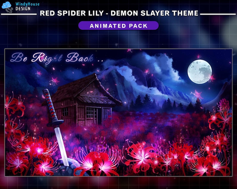 Animated Stream Package Red Spider Lily Field, Demon Slayer Sword ...
