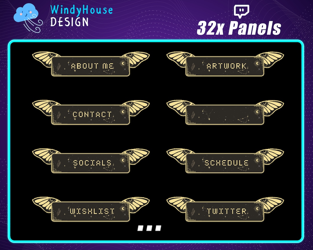 Twitch Panels Luna Moth, Celestial Panels Twitch - Etsy