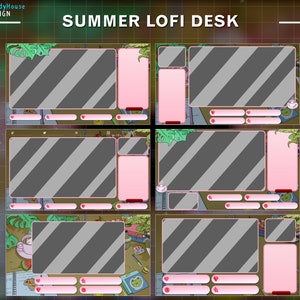 Animated Twitch Overlay Summer Desk, Animated Stream Package Pink Cozy ...