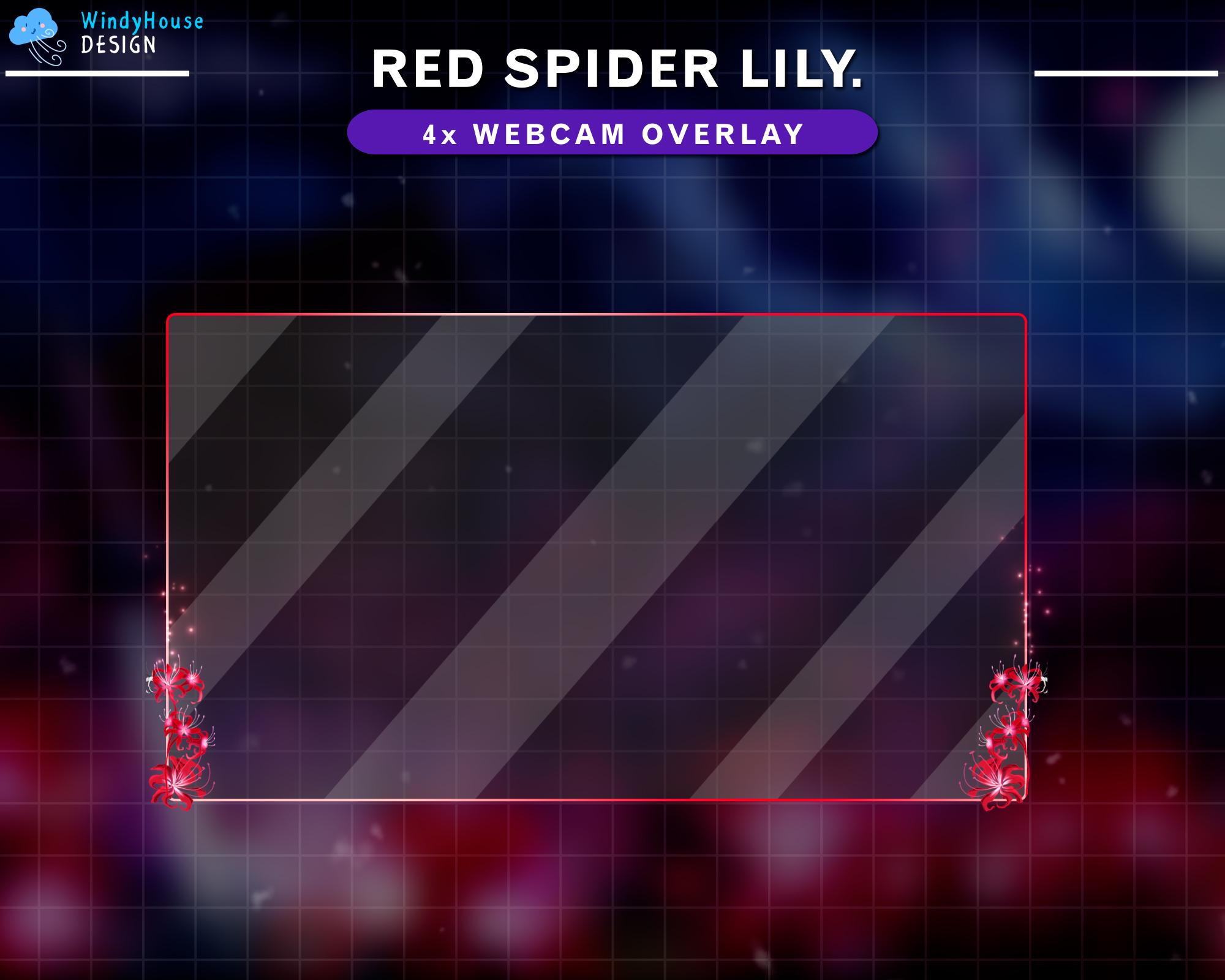 Animated Red Spider Lily Webcam Overlay, Demon Slayer Theme for Vtuber ...