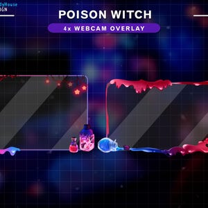 4x Animated Witchy Webcam Overlay, Halloween Webcam Border for Twitch ...