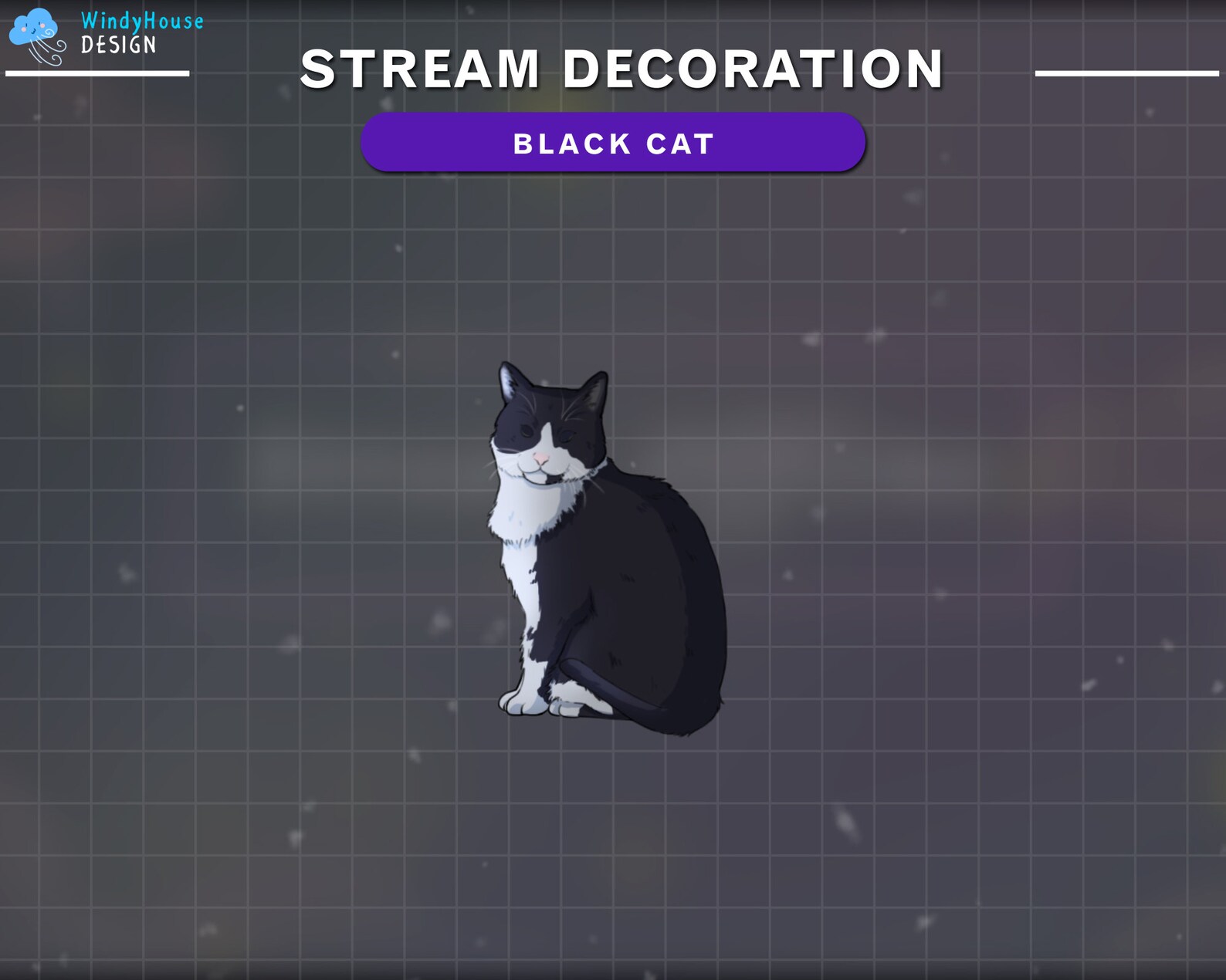Animated Black Cat Stream Decoration, Kitty Cat Twitch, Tabby Cat ...