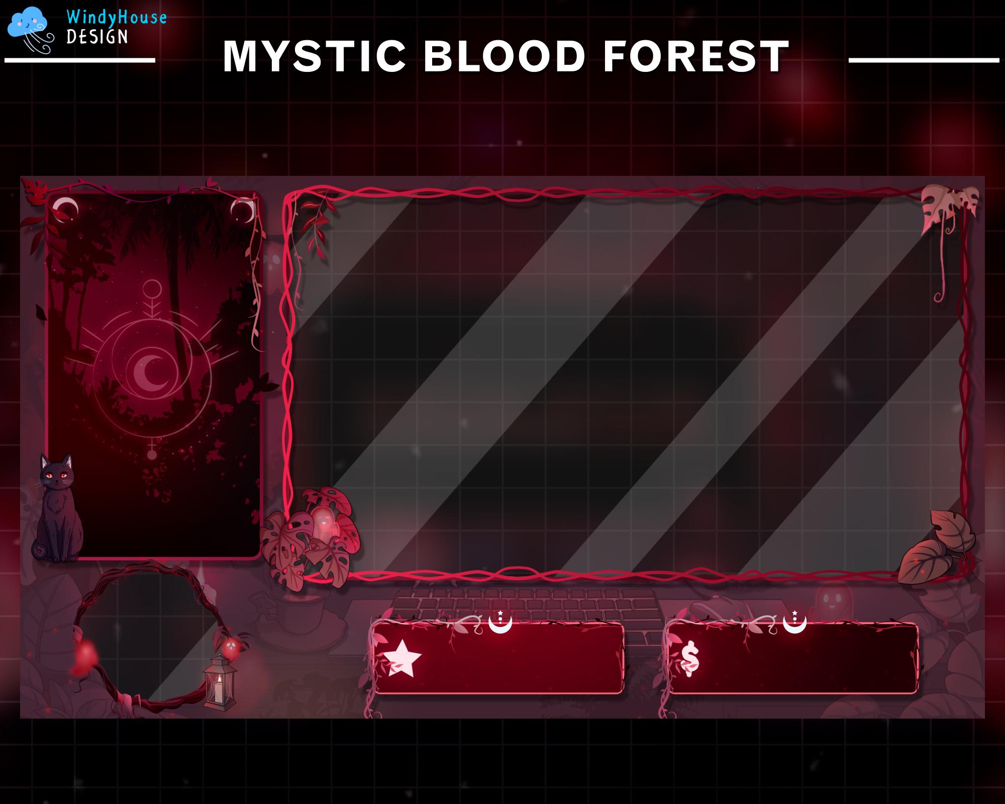 Animated Mystic Blood Forest Stream Package, Witch Desk Twitch Overlay ...