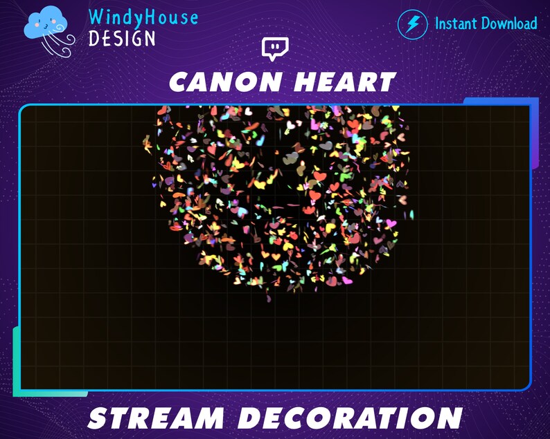 Animated Stream Decoration Canon Heart Overlay / Love Hearts Twitch ...