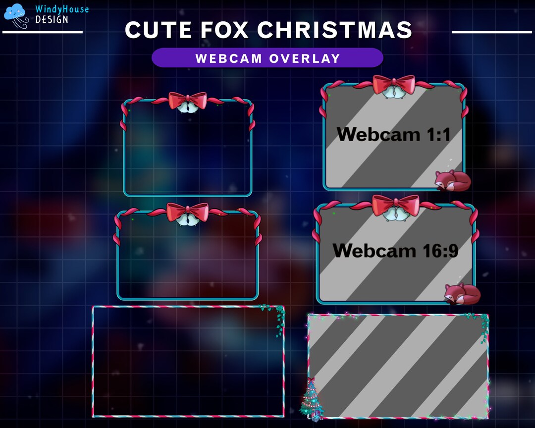 6x Animated Christmas Webcam Overlays, Cute Custom Twitch, Stream ...