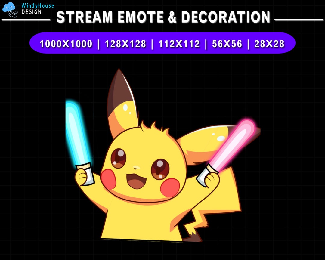 Animated Twitch Emote Pikachu Cheering, Cute Pokemon Stream Emote ...