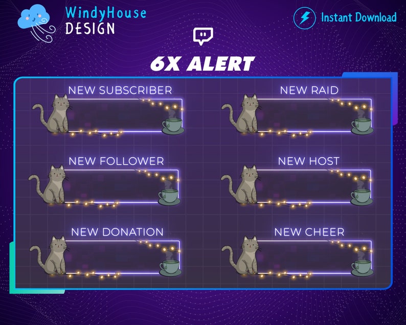 Cozy Twitch Overlay Stream Package Cozy Gaming Room Purple - Etsy