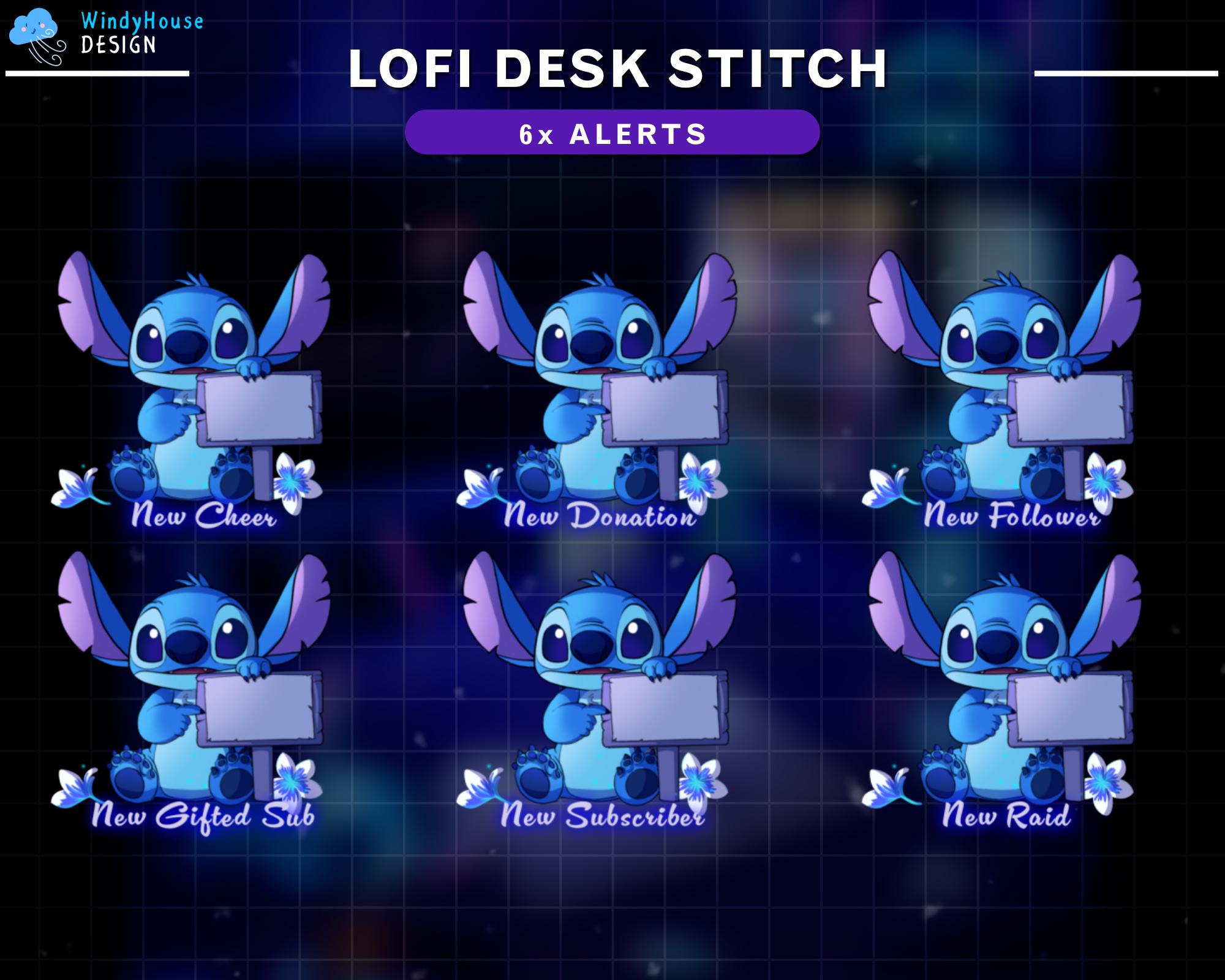 Animated Lo-fi Stitch Stream Package: Cozy Game Room Overlay - Etsy