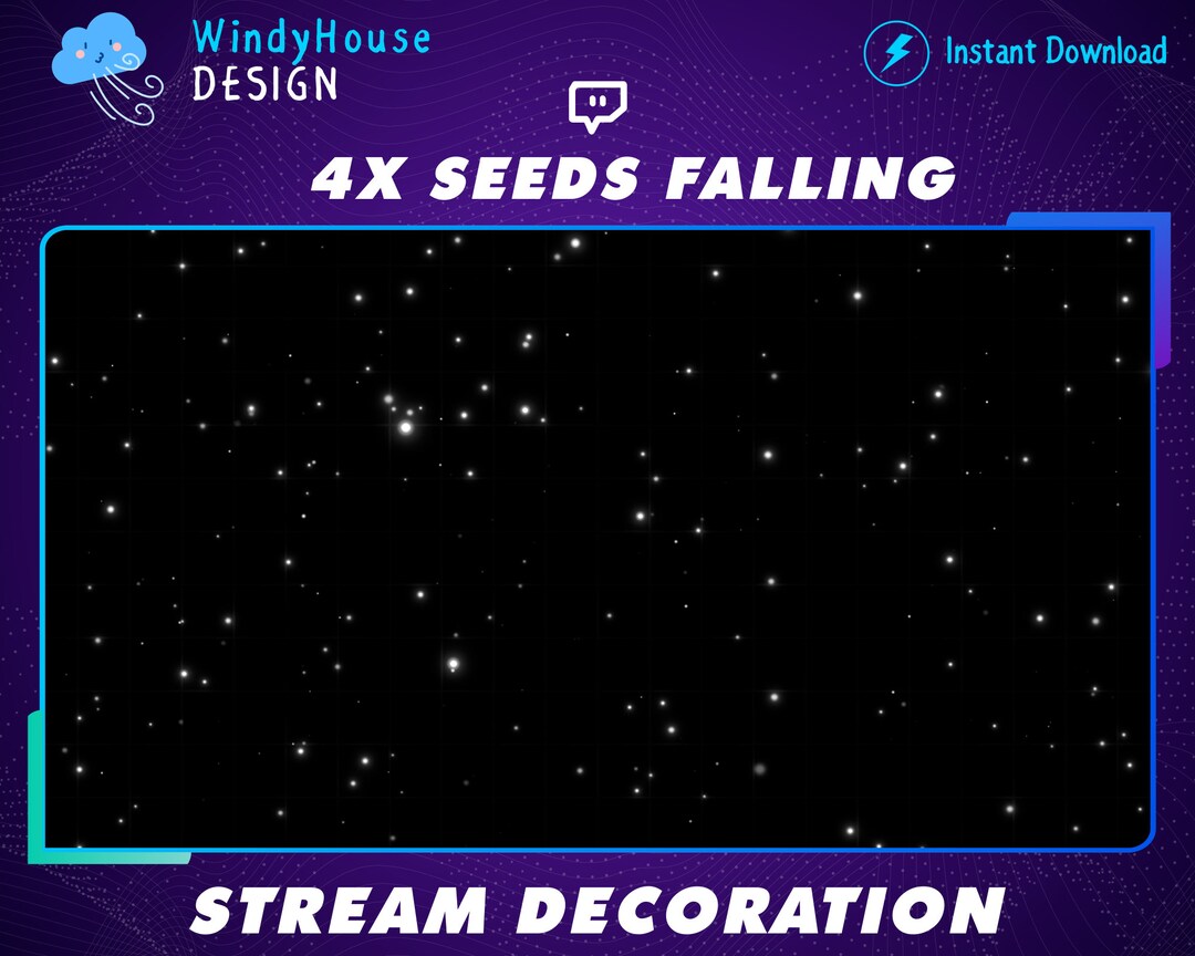 Animated Snow Falling Twitch Stream Decoration, Floating Particles, Bokeh Falling Dust, Glowing ...