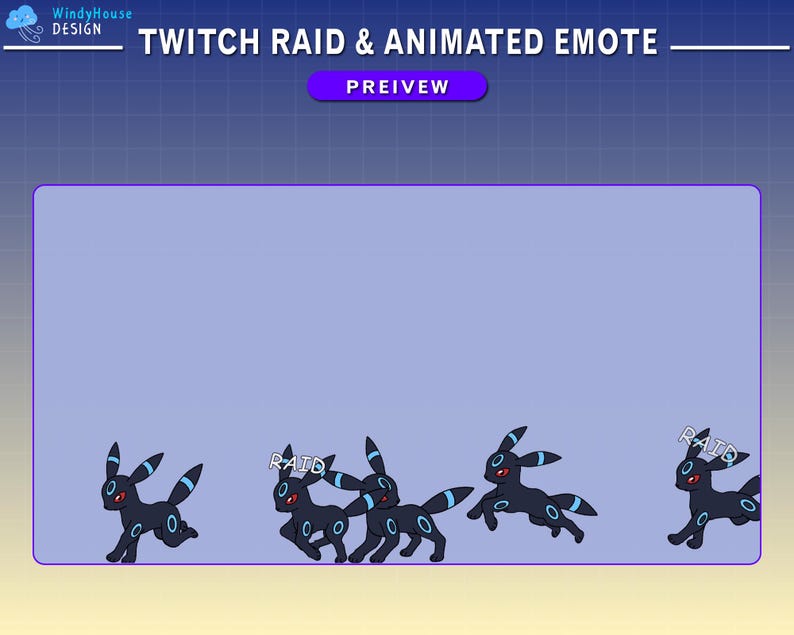 Animated Umbreon Running Twitch Raid Alert, Umbreon Twitch Emote, New ...