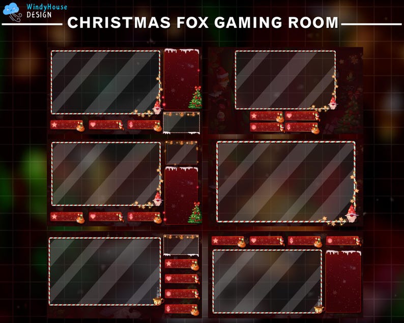 Animated Stream Package Christmas Fox Gaming Room, Cute Fox Twitch ...