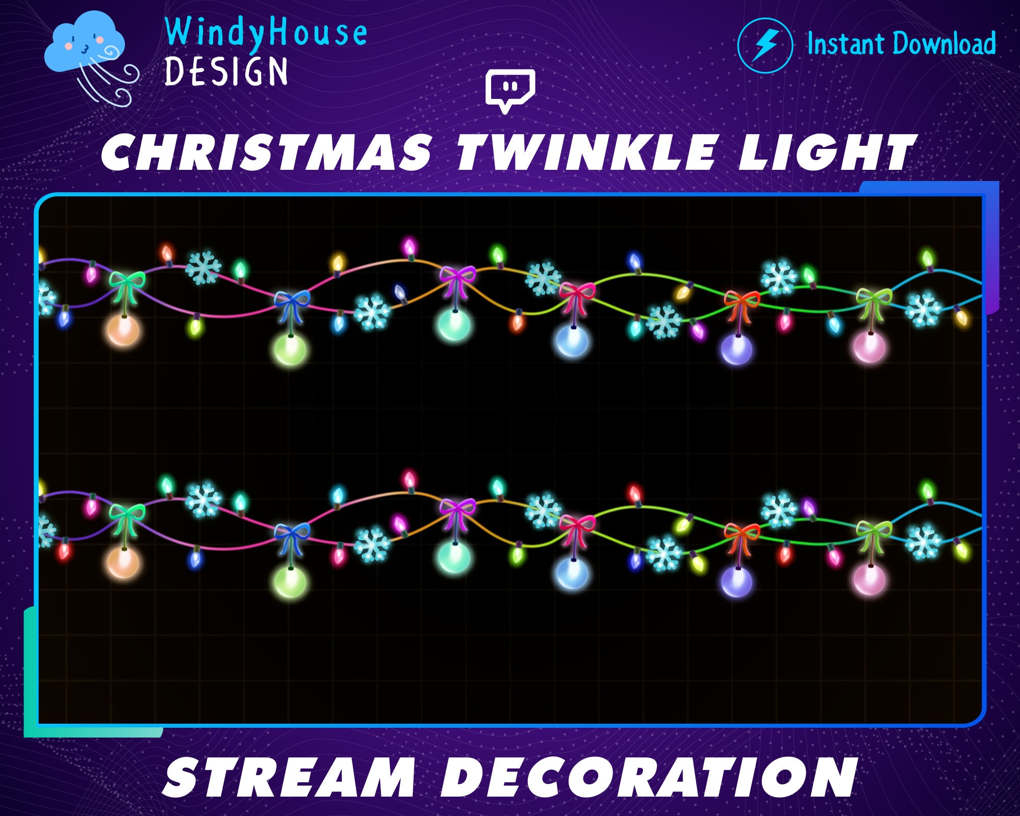 2x Animated Christmas Twinkle Lights Twitch Stream Decoration - Etsy UK