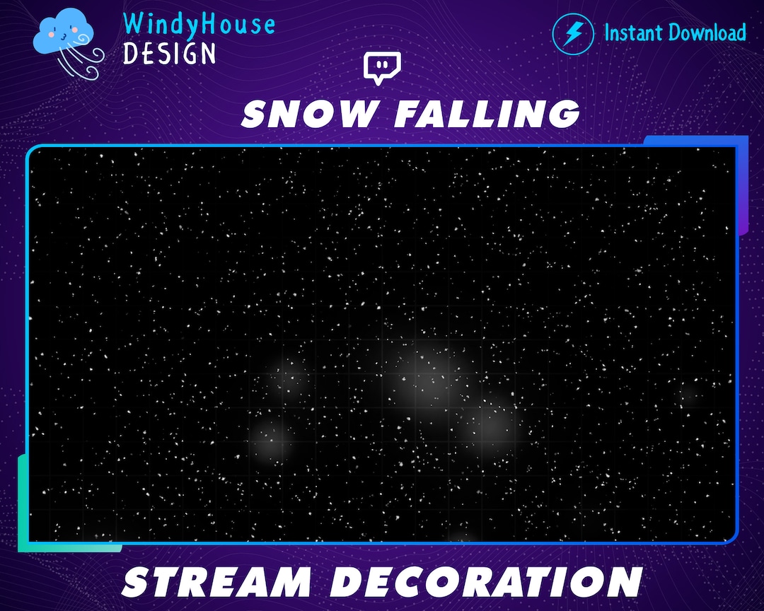 Snow Falling Twitch Stream Decoration, Snowfall Animated Overlay for ...