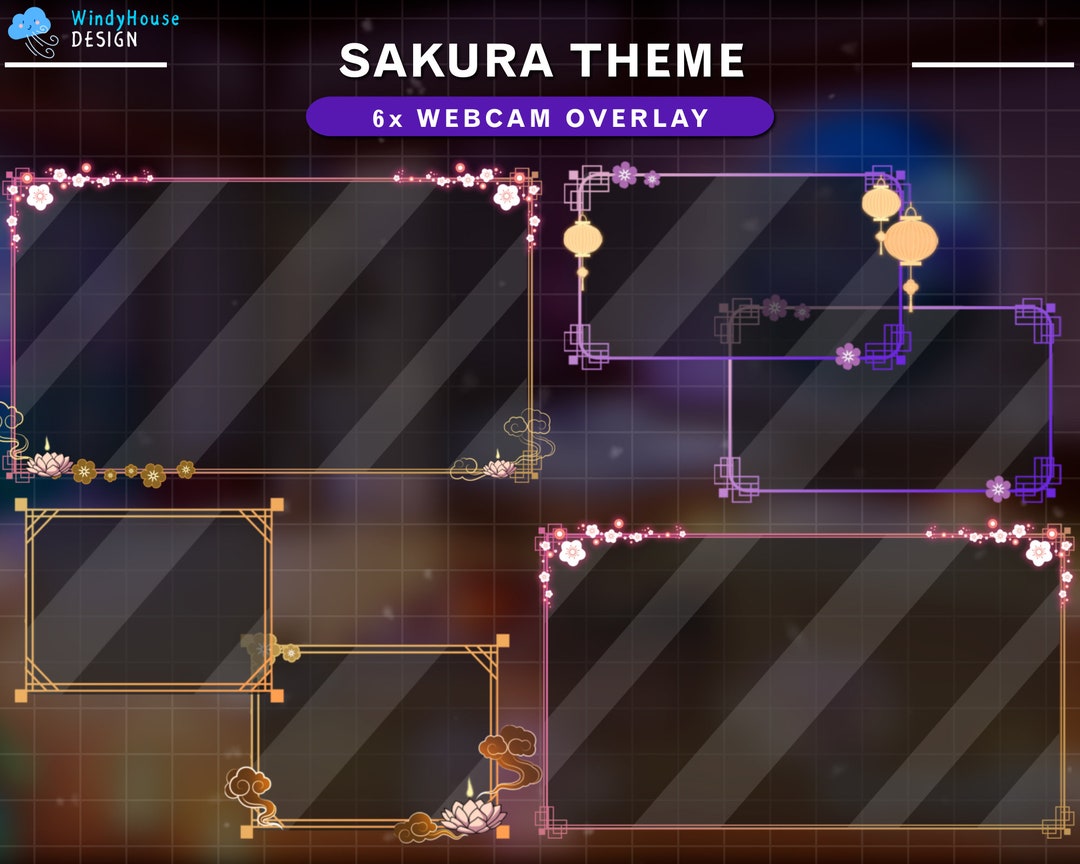 6x Animated Sakura Webcam Overlay With Japanese Theme - Etsy