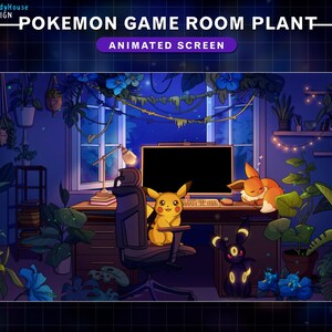 Animated Stream Overlay Pokemon Game Room Plant, Cozy Plant Room Twitch ...