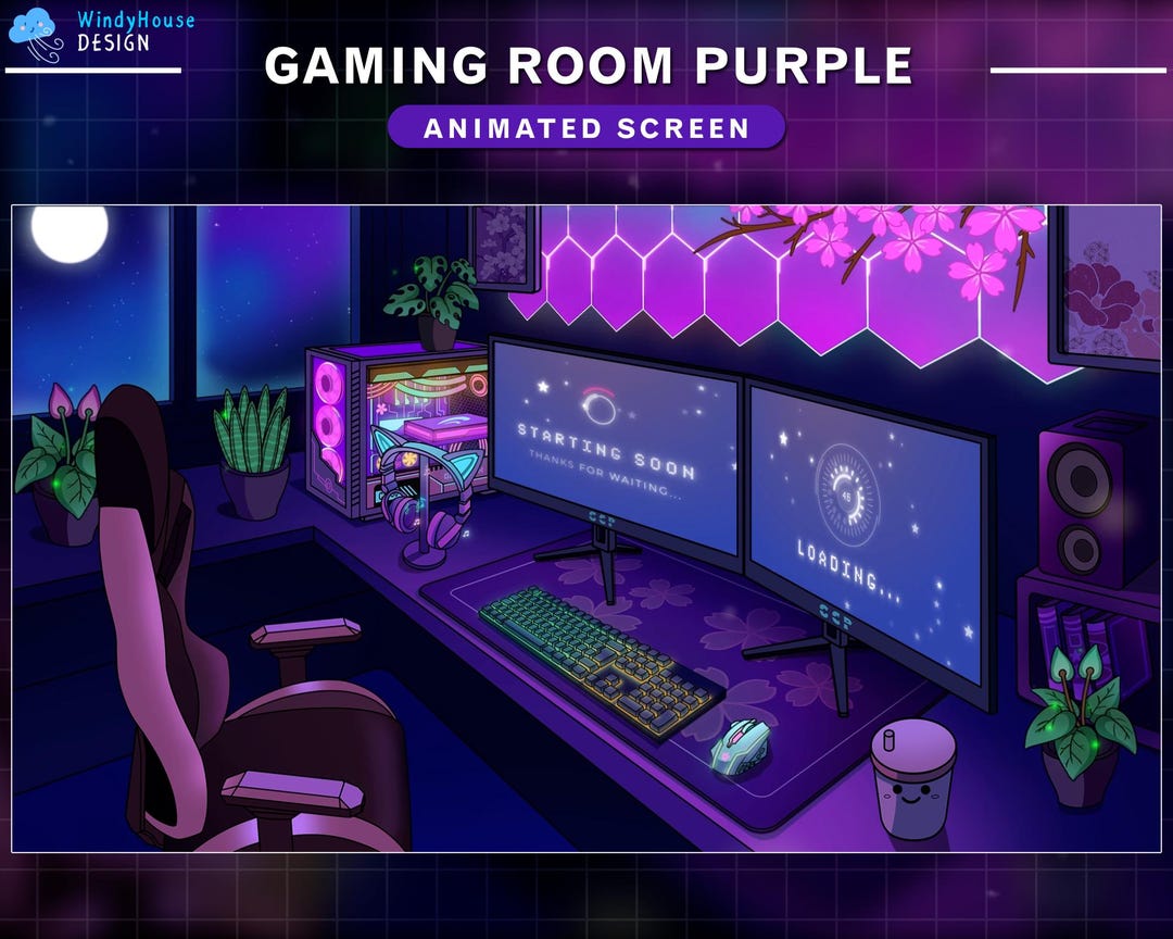 Animated Lo-fi Gaming Room Twitch Screens, Cozy PC Room Stream Screens ...