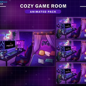 Animated Twitch Overlay Cozy Game Room, Animated Full Stream Package ...