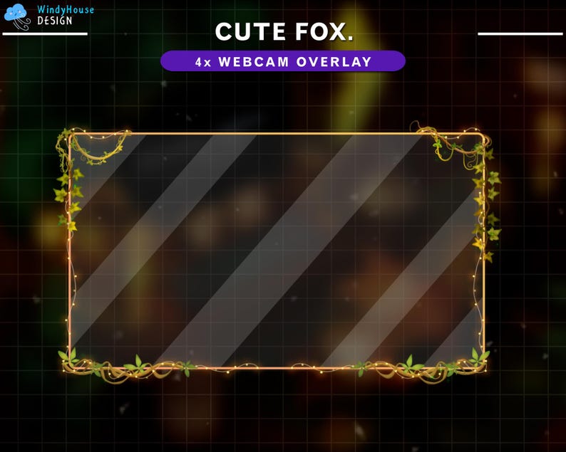 Cute Fox Animated Webcam Overlay With Vine, Plants.. - Etsy