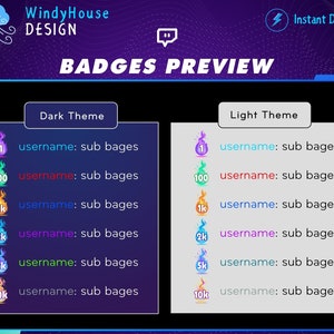 30x Fire Bit Badges/ Twitch Tier Badges / Rainbow Fire / Number Bit ...