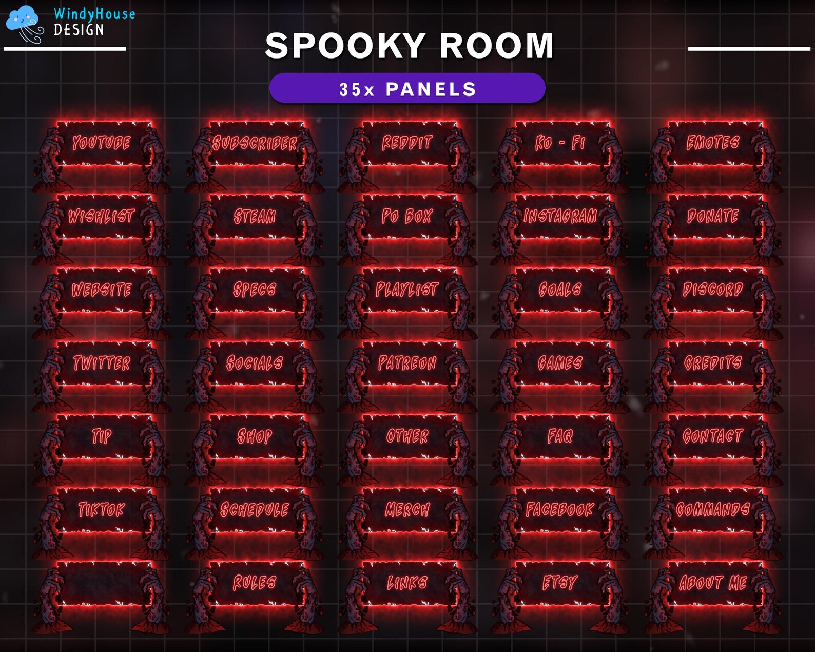 Animated Zombie Twitch Panel, Horror Stream Panel, Spooky Panel for ...