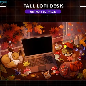 Animated Fall Lofi Desk Stream Package, Aesthetic Autumn Twitch Overlay ...