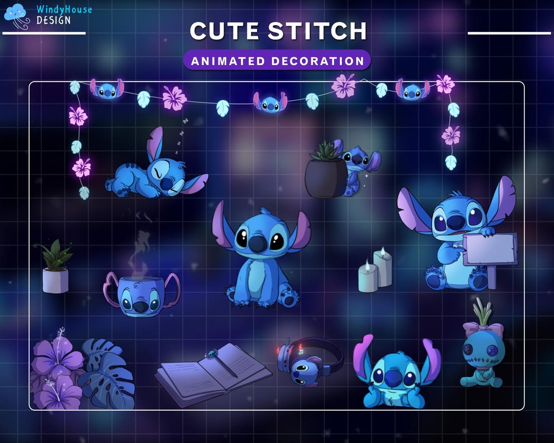 Animated Twitch Blue Alien Theme Decoration, Cute Blue Alien Stream ...