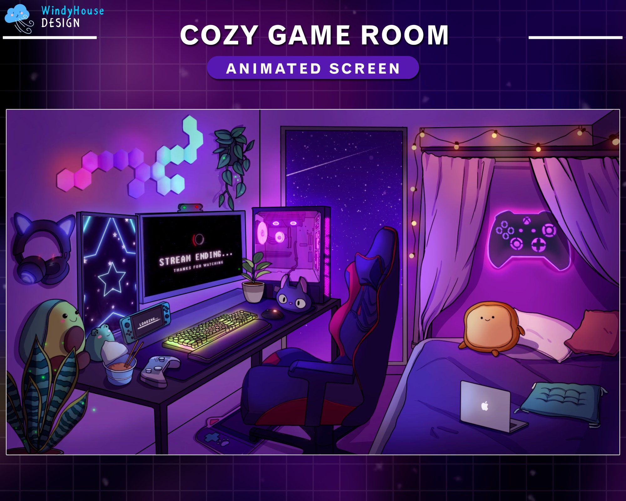 Animated Twitch Screens Cozy Game Room Animated Stream - Etsy Canada