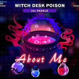 Animated Stream Package Witch Desk Poison, Halloween Desk Twitch ...