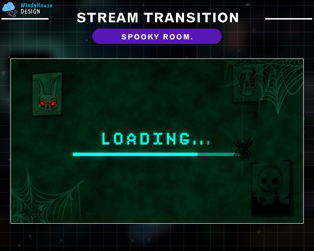 Animated Stream Transition Spooky Room, Halloween Twitch OBS Scenes ...