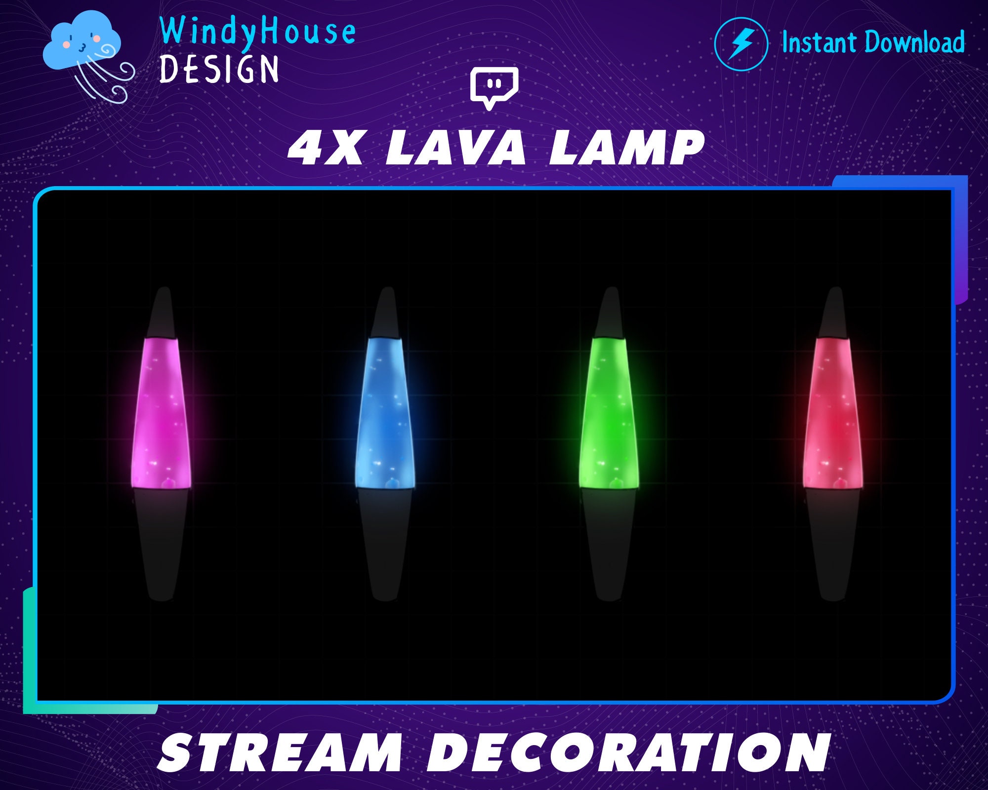 4x Animated Lava Lamps Stream Decoration, Lamp Aesthetic, Cozy Cottage ...
