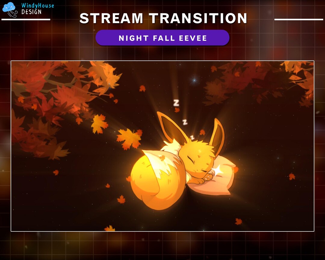 Night Fall Eevee Stream Transition, Cozy Autumn Transition, Fall Twitch ...