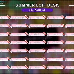 Animated Twitch Overlay Summer Desk, Animated Stream Package Pink Cozy ...