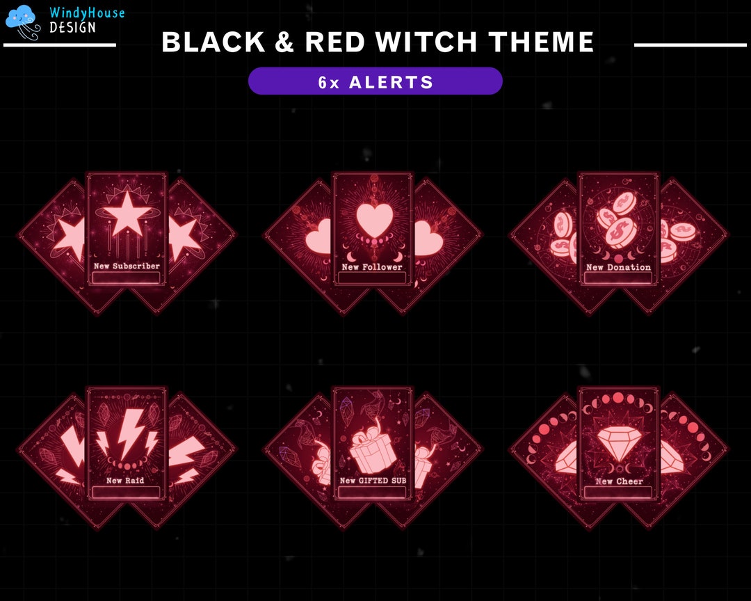 Red Tarrot Card Twitch Alerts, Stream Elements Alerts, Witchy ...