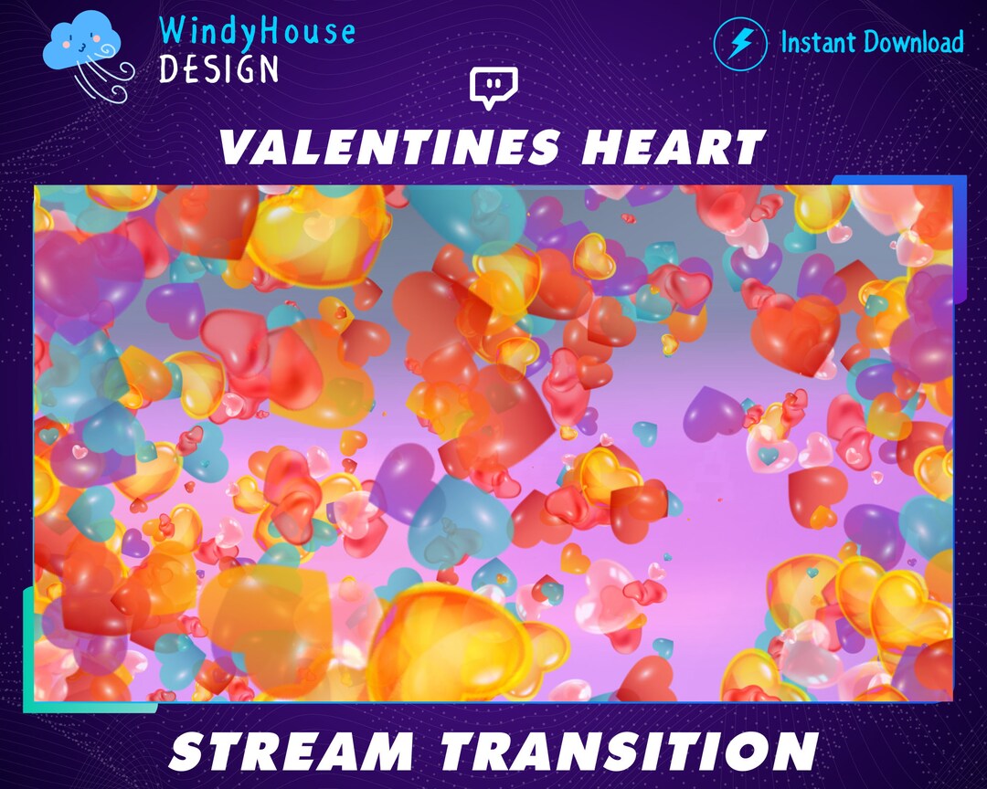 2x Valentine's Day Stream Transition, Hearts Transition, Hearts Explode ...